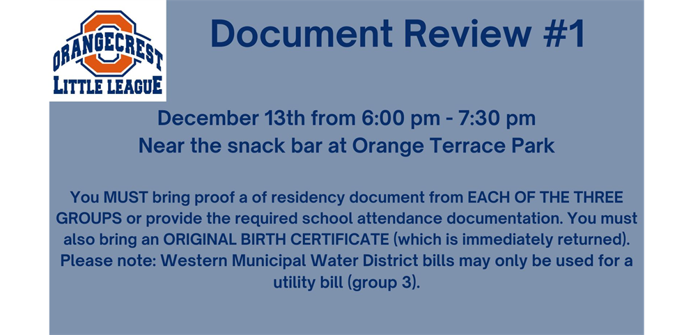 Orangecrest Little League > Home